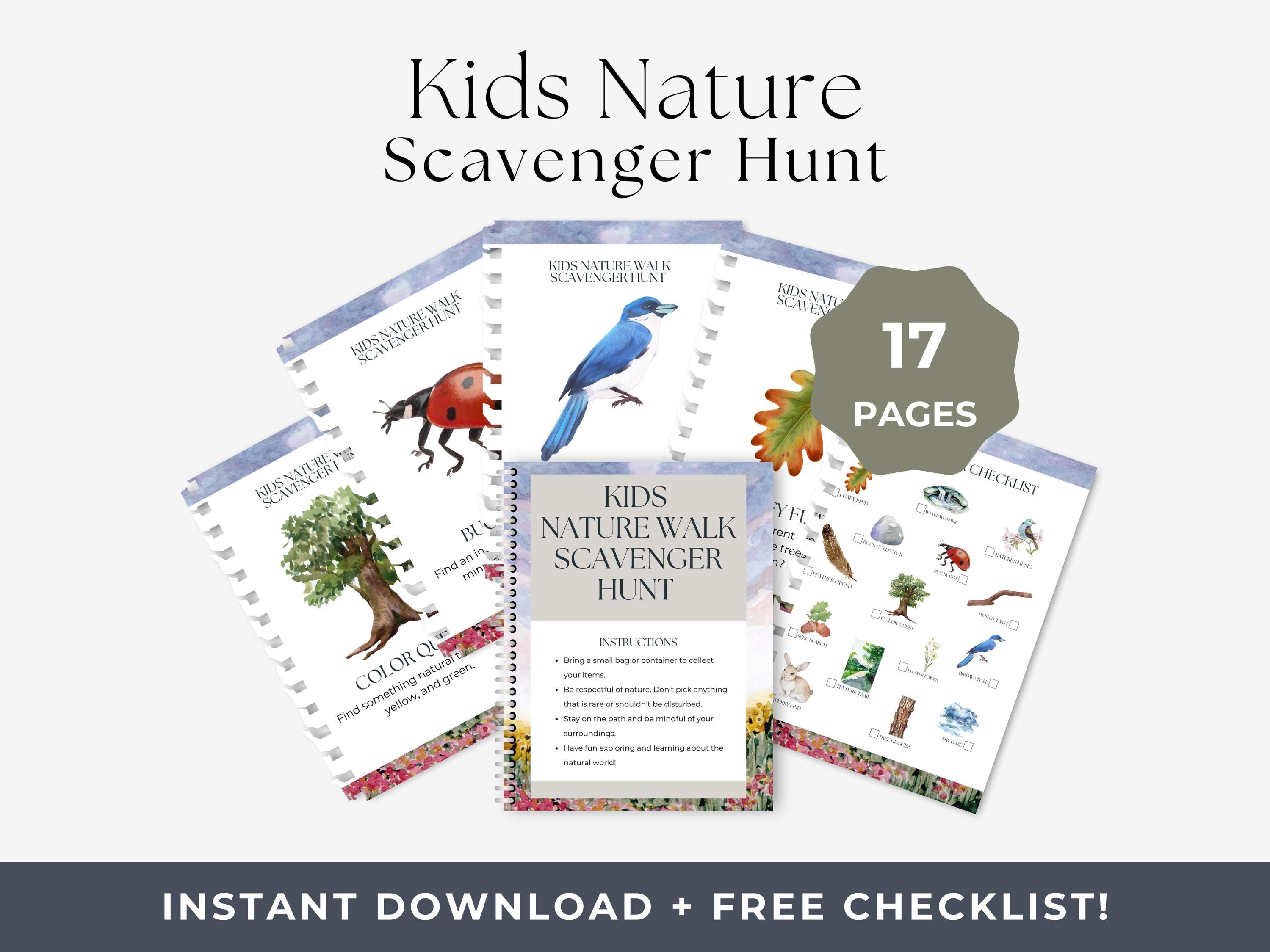 Kids Nature Scavenger Hunt Printable, Kids Outdoor Activity, Outdoor Learning Activity, Nature ...
