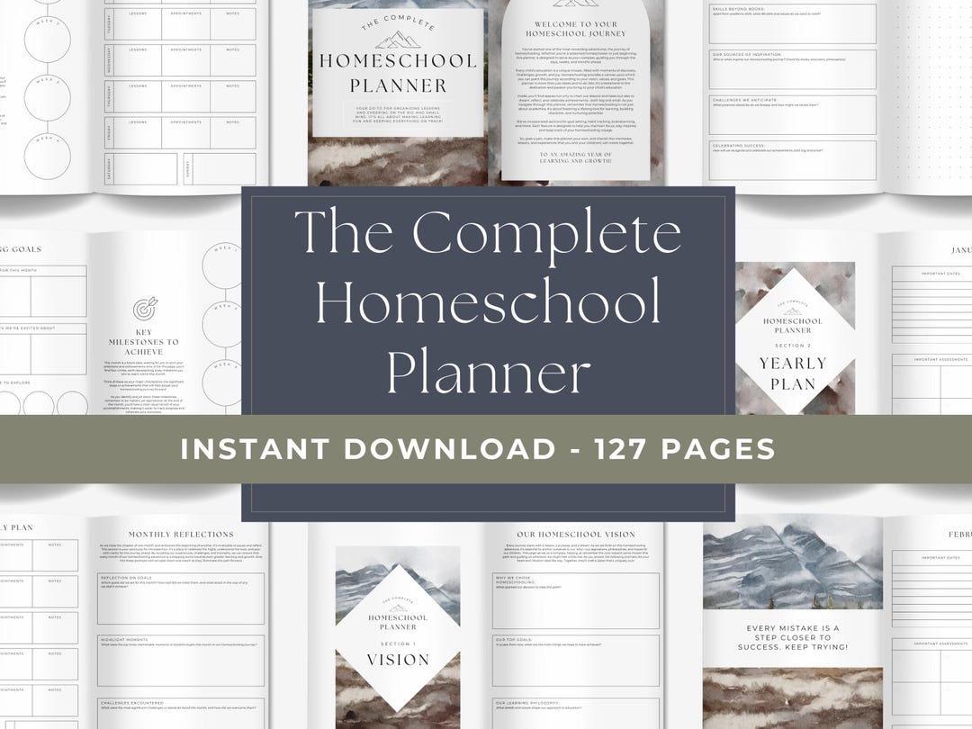 Ultimate Homeschool Planner Elementary, Homeschool Planner Multiple ...