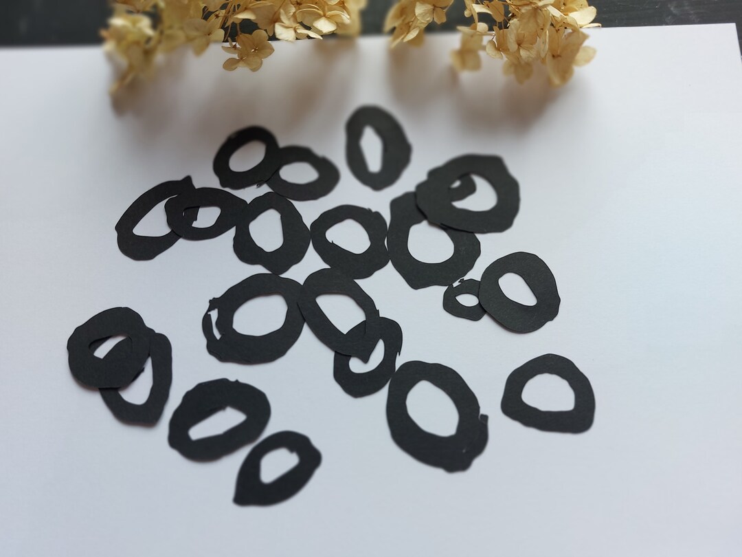 Small Black Paper Circles Collage Elements Craft Supplies - Etsy