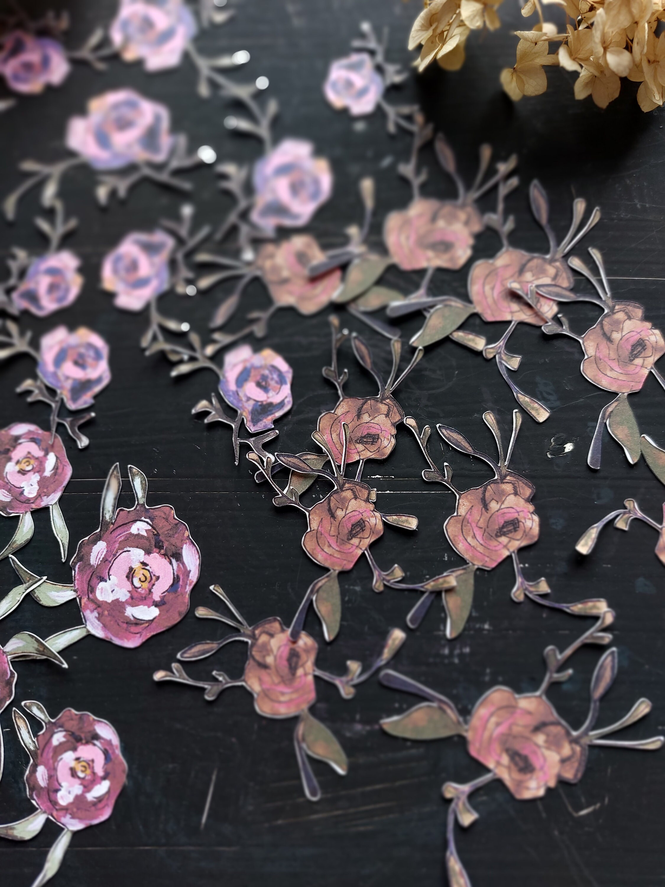 MINI Rose Cut Outs Journal Embellishments Collage Elements. - Etsy