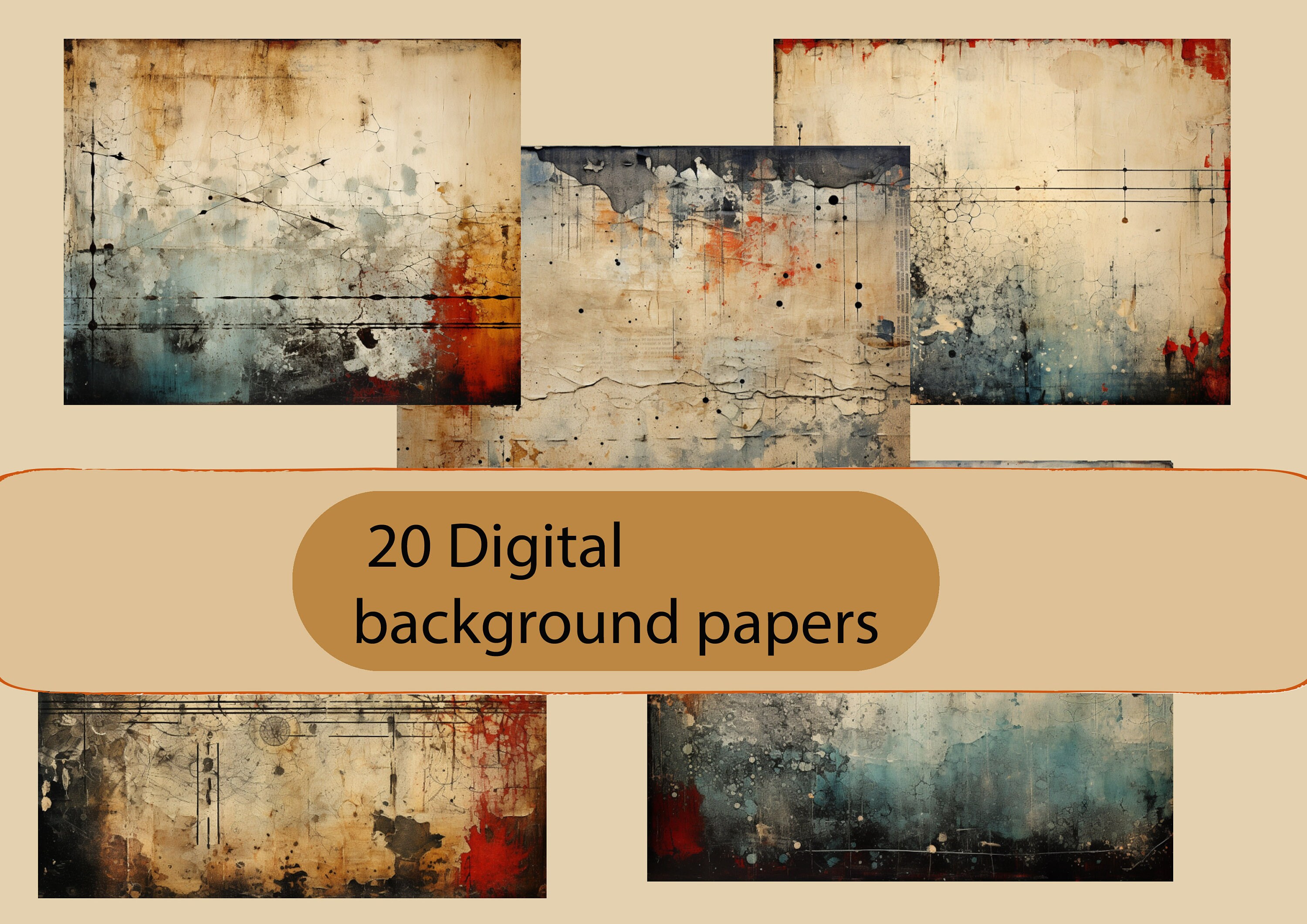 Grungy Journal Background Papers, Digital Journal Pages. - Etsy