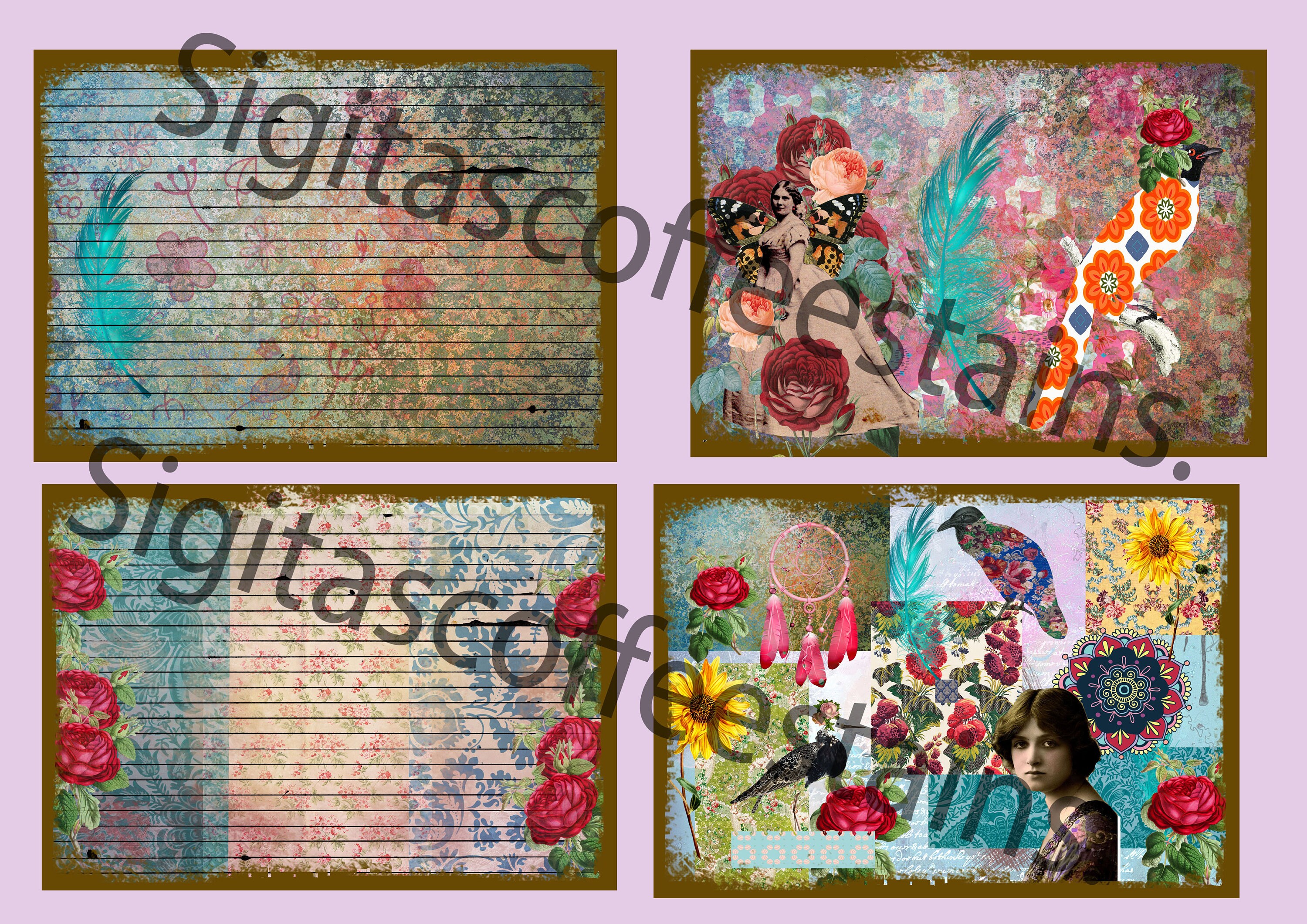 Digital Boho Style Journal Kit. Digital Journal Pages. Instant Download ...