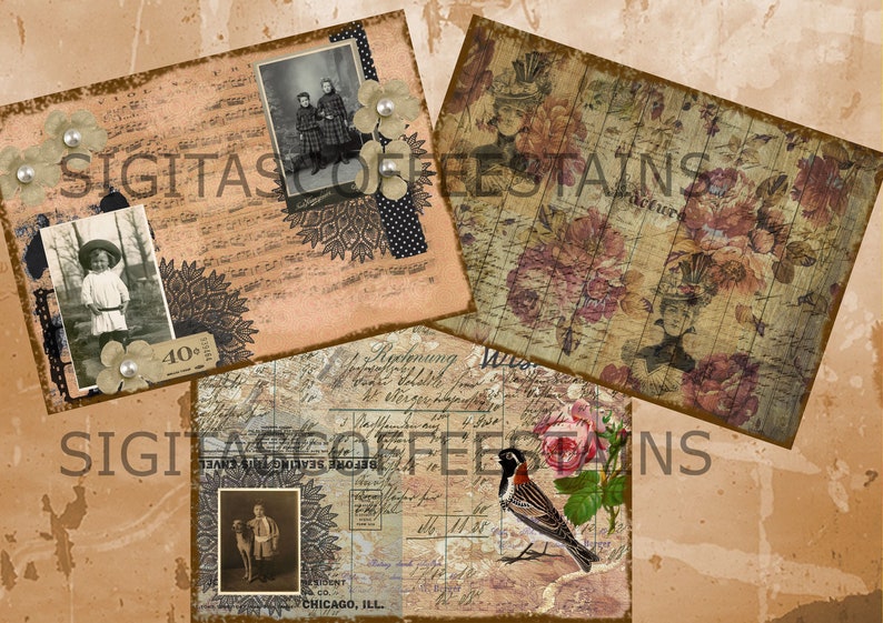 Digital Junk Journal Kit Timeless Memories. Downloading - Etsy