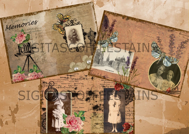 Digital Junk Journal Kit Timeless Memories. Downloading - Etsy