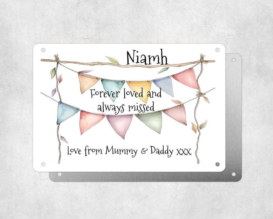 Personalised Graveside Plaque, Aluminium Bereavement Sheet, Metal Sign ...