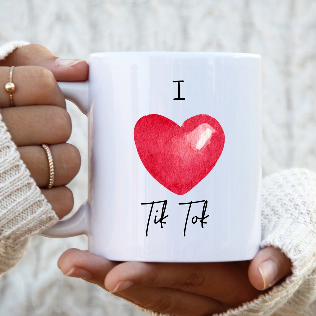 I Love Tik Tok, Cute Funny Social Media Birthday Gift, Personalised Mug ...