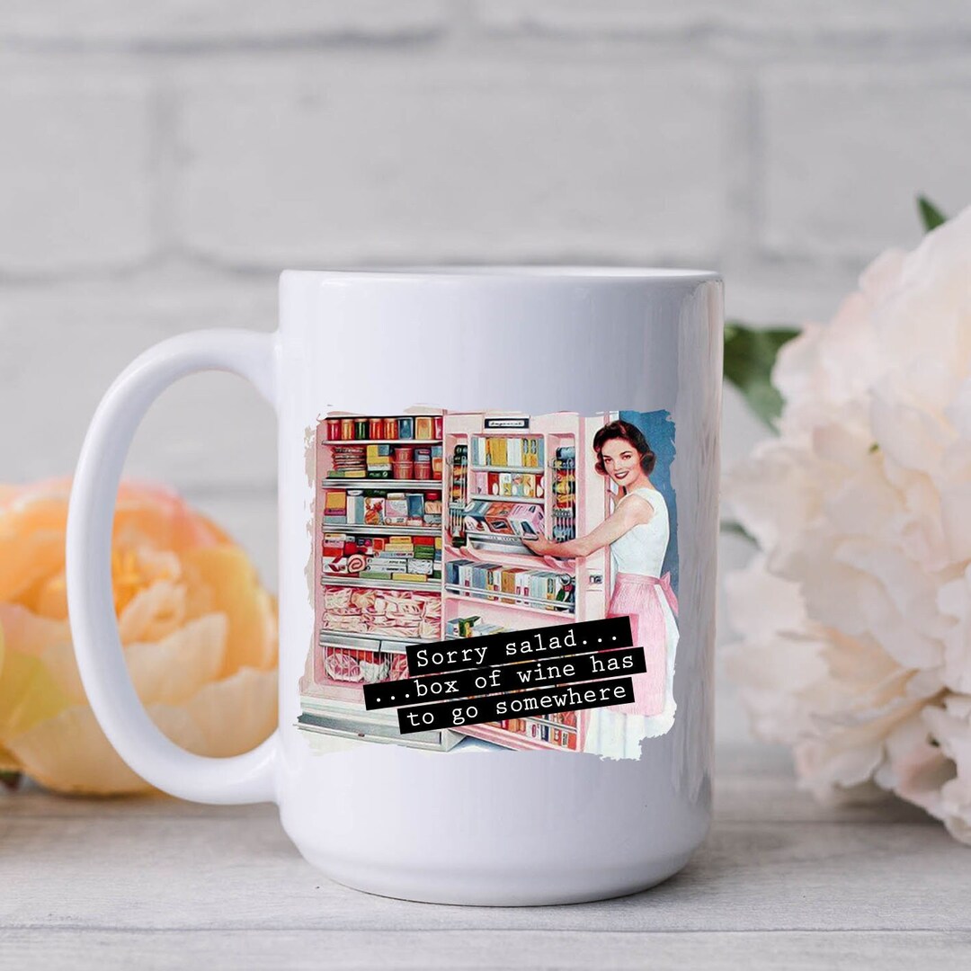 Sorry Salad, Funny Vintage-Style Personalised Mug, Gift for Her, 11oz ...