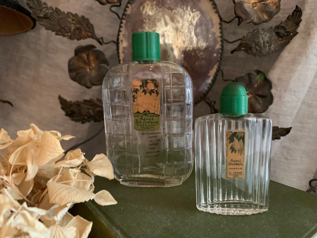 2 Vintage April Showers Eau De Cologne & Parfum Bottles by Cheramy - Etsy