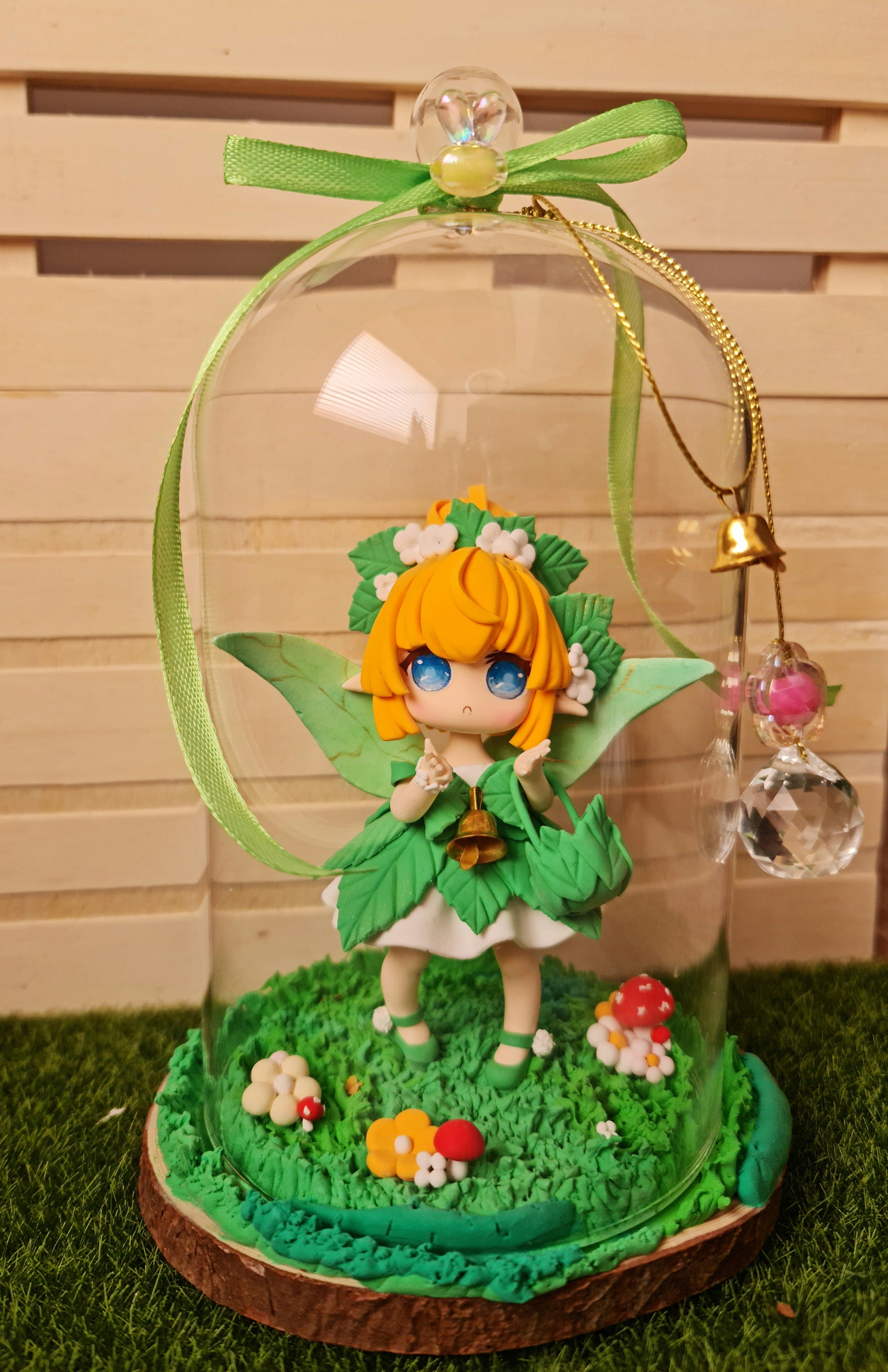 Handmade Clay Art Chibi Cute Figure Forest Fairy Deco Home Dome - Etsy