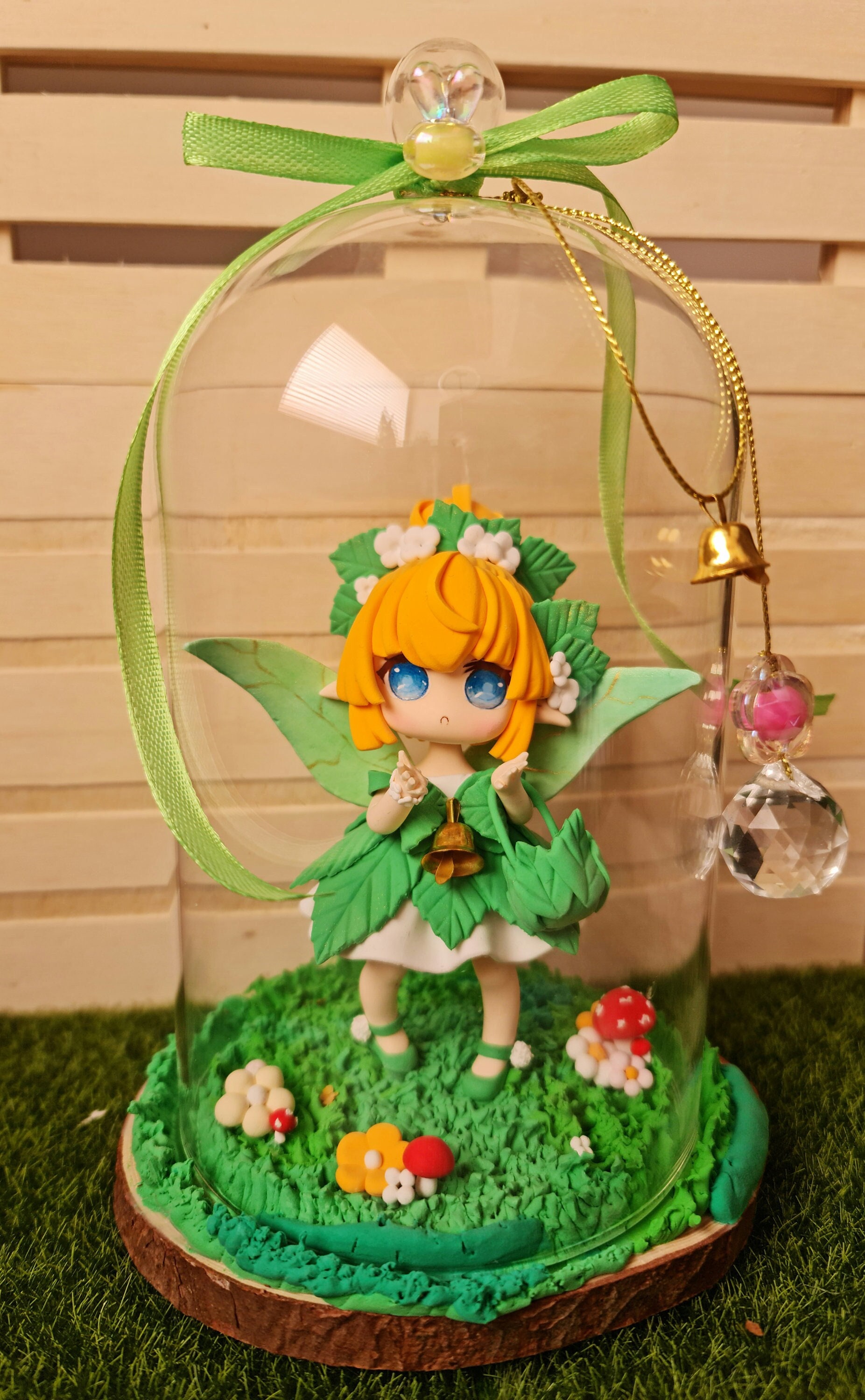 Handmade Clay Art Chibi Cute Figure Forest Fairy Deco Home Dome - Etsy