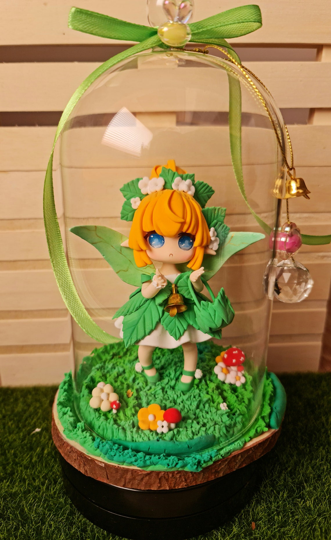 Handmade Clay Art Chibi Cute Figure Forest Fairy Deco Home Dome - Etsy