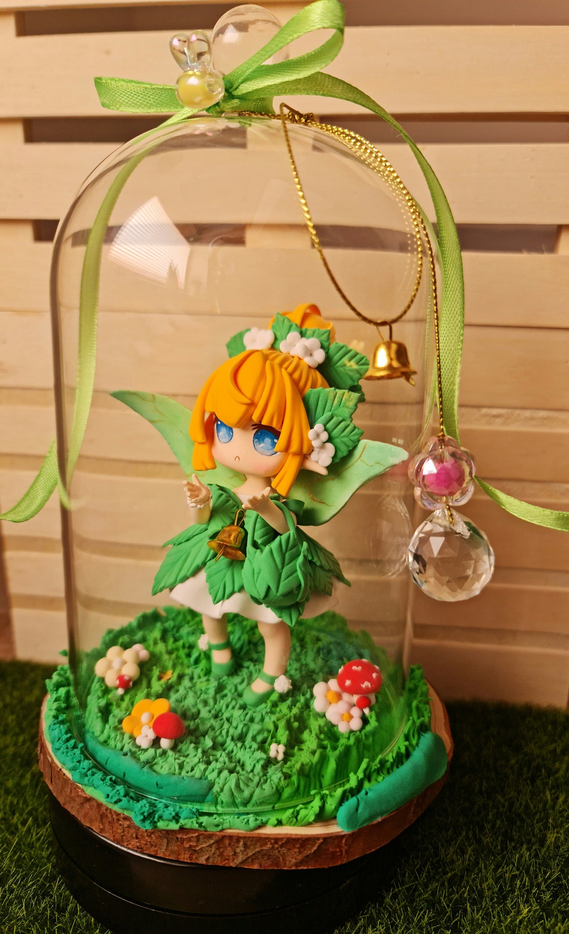 Handmade Clay Art Chibi Cute Figure Forest Fairy Deco Home Dome - Etsy