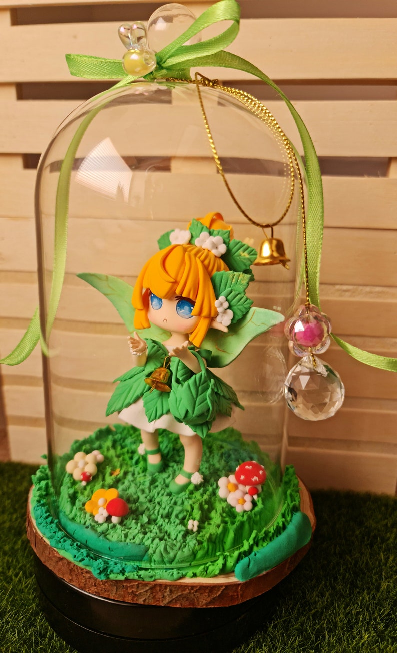 Handmade Clay Art Chibi Cute Figure Forest Fairy Deco Home Dome - Etsy