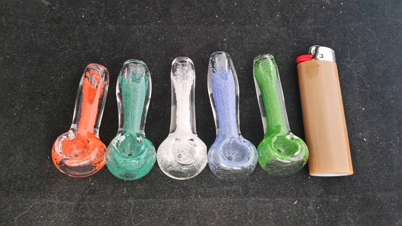 Small Flat Glass Tobacco Pipes