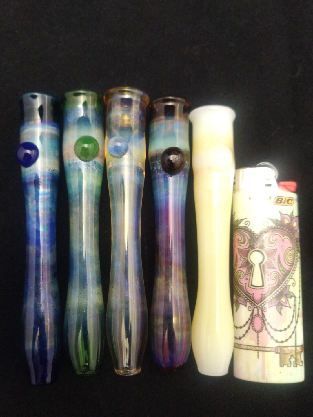 Medium Silver Fumed Glass Chillum Style Tobacco Pipe - Etsy