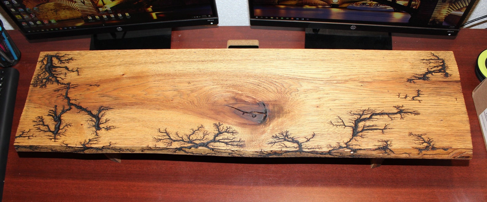 Single or Dual Monitor Riser, Single or Dual Monitor Stand, Live-edge ...
