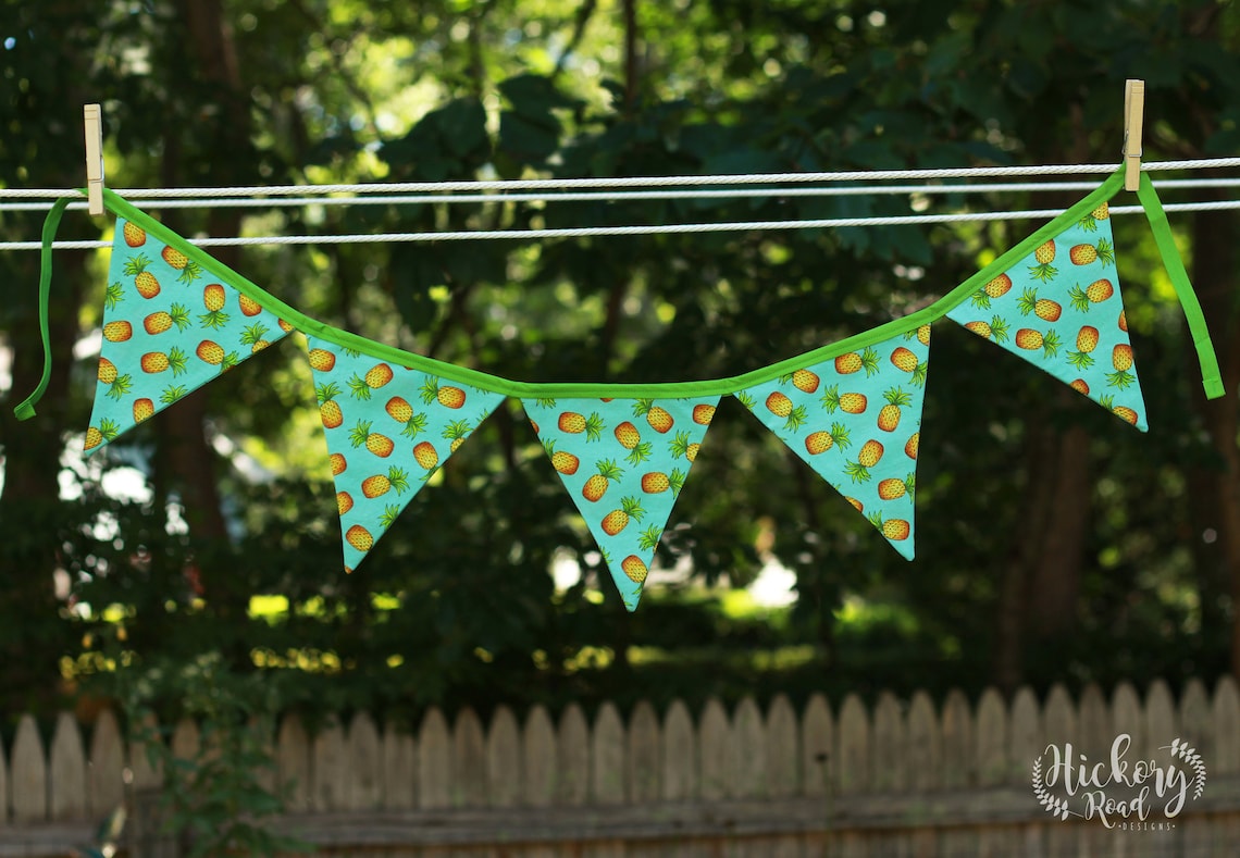 PINEAPPLE TROPICAL BUNTING Pennant Banner Dorm Room Party | Etsy