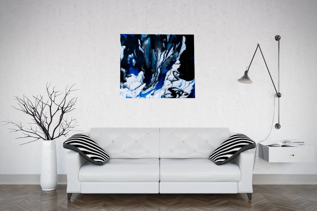 Turbulence | 24x24 Wooden Panel Abstract Acrylic Resin Painting With ...