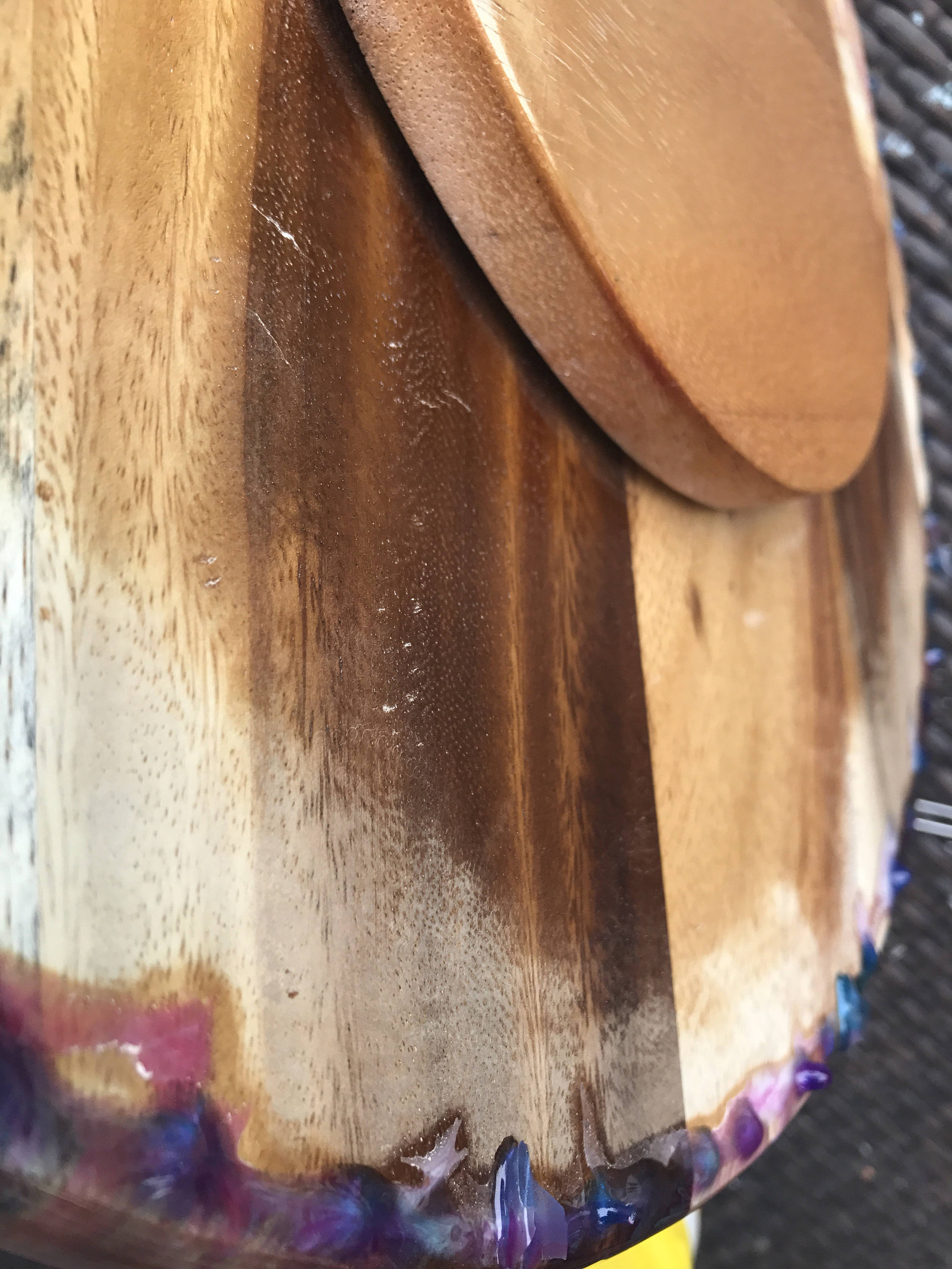 14" Lazy Susan With an Abstract, Celestial Acrylic Top Featuring Bright ...