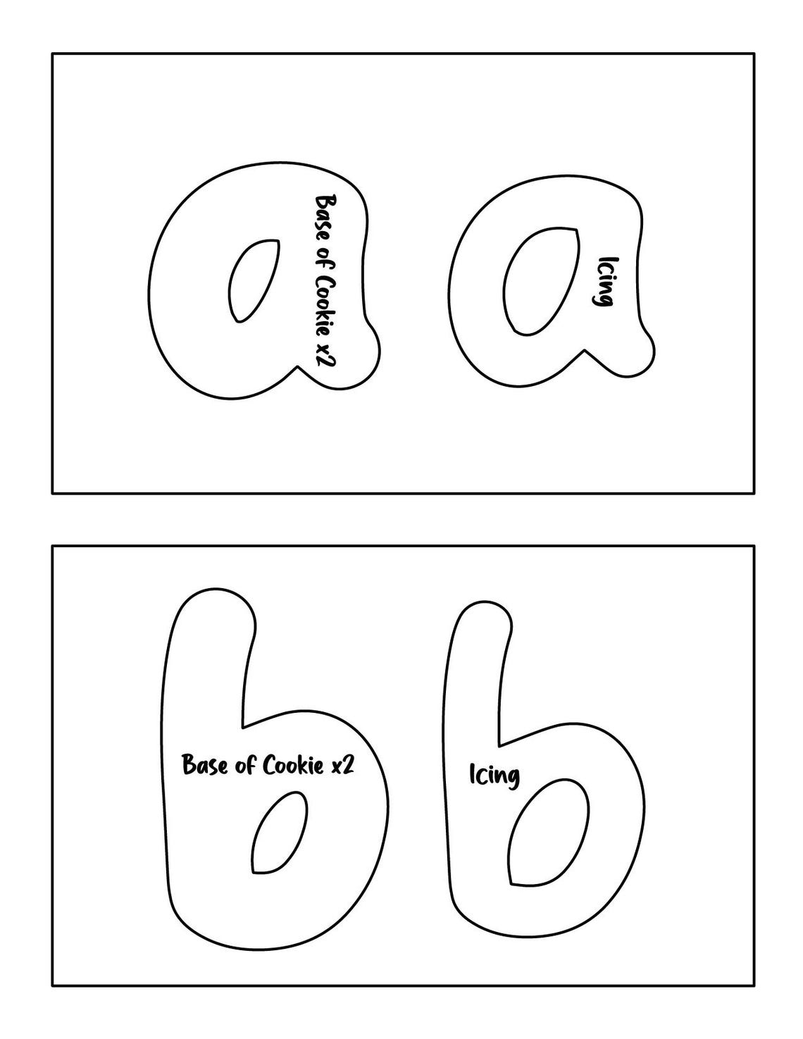 PDF Pattern for Lowercase Felt Sprinkled Sugar Cookie Alphabet Letters ...