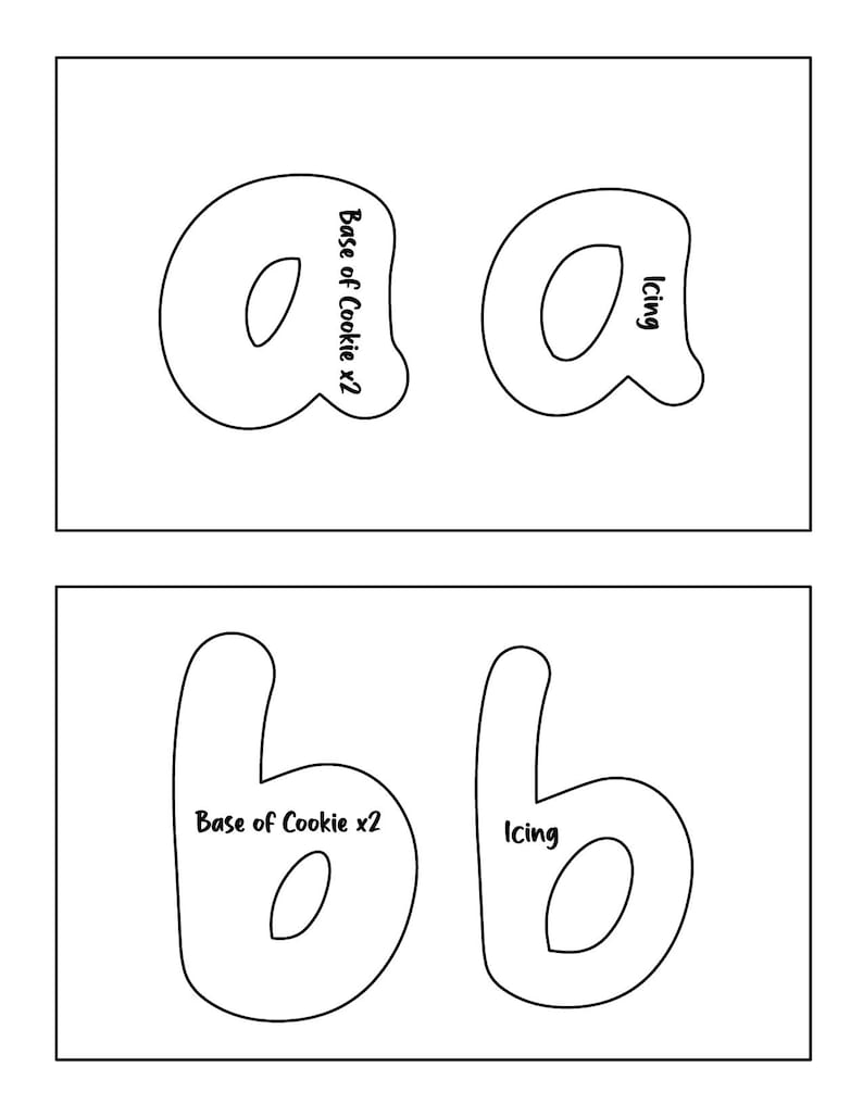 PDF Pattern for Lowercase Felt Sprinkled Sugar Cookie Alphabet Letters ...