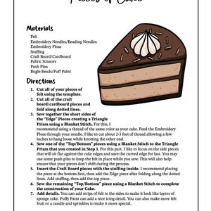 PDF Pattern for Felt Cake & Pie Slices - Etsy