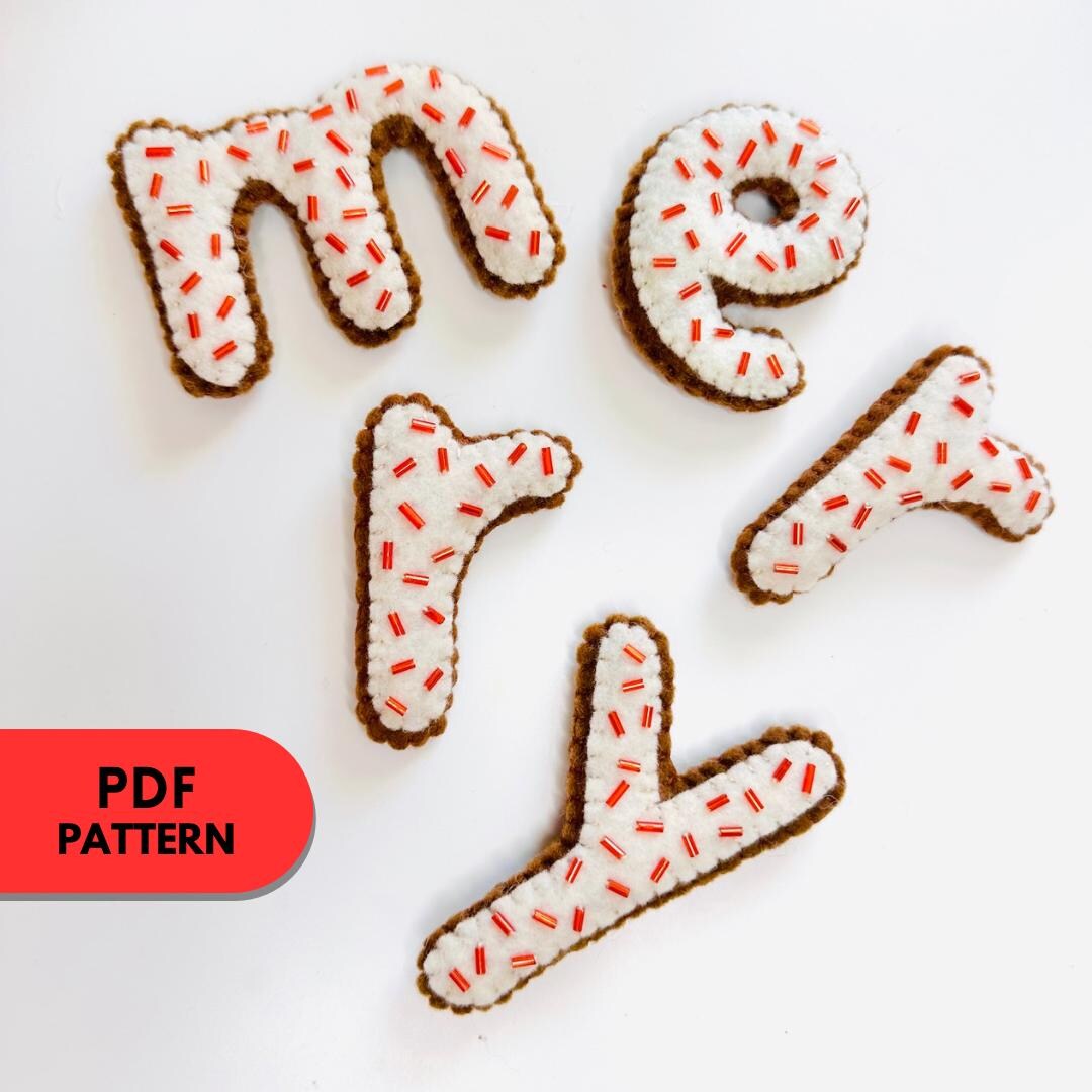 PDF Pattern for Lowercase Felt Sprinkled Sugar Cookie Alphabet Letters ...