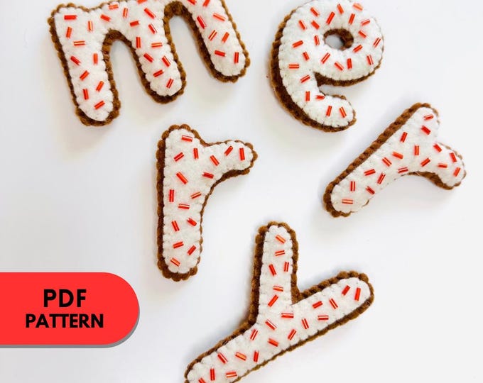 PDF Pattern for Lowercase Felt Sprinkled Sugar Cookie Alphabet Letters ...