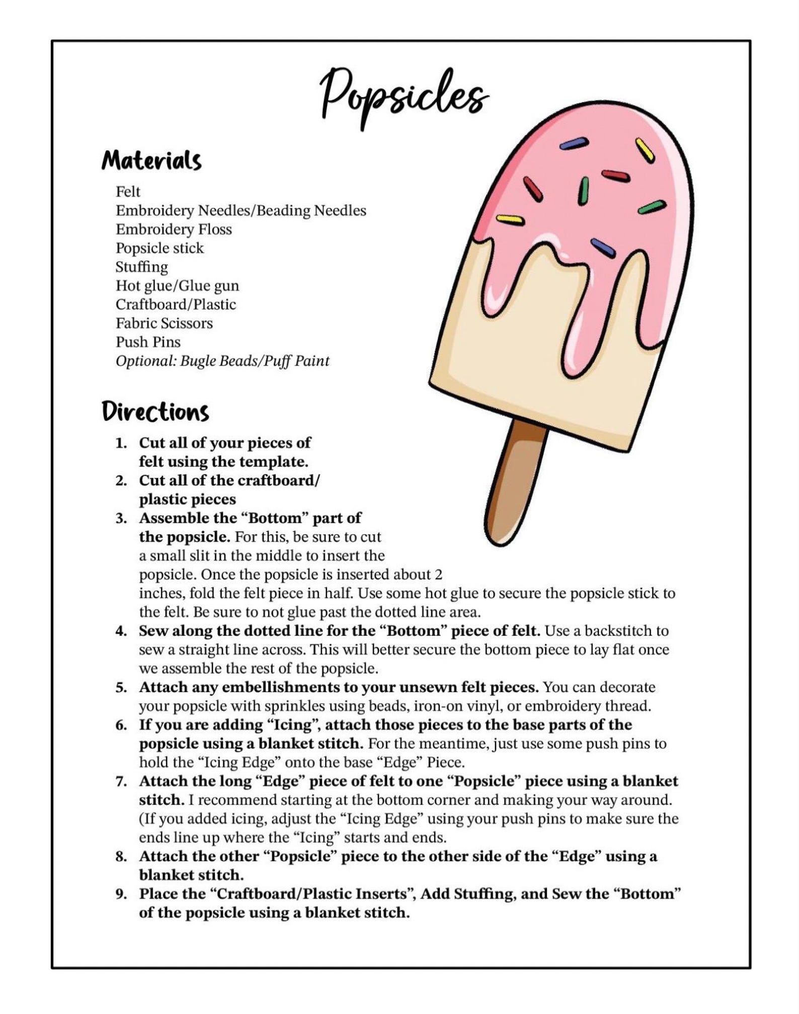 PDF Pattern for Felt Popsicles - Etsy