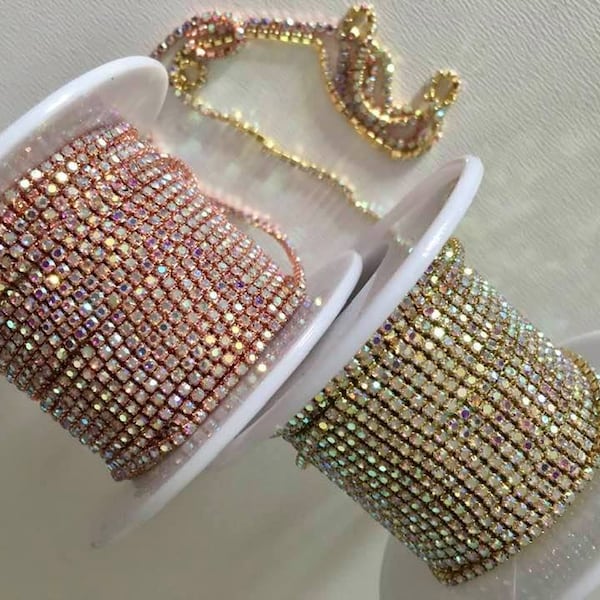 Rhinestone Cup Chain - Etsy