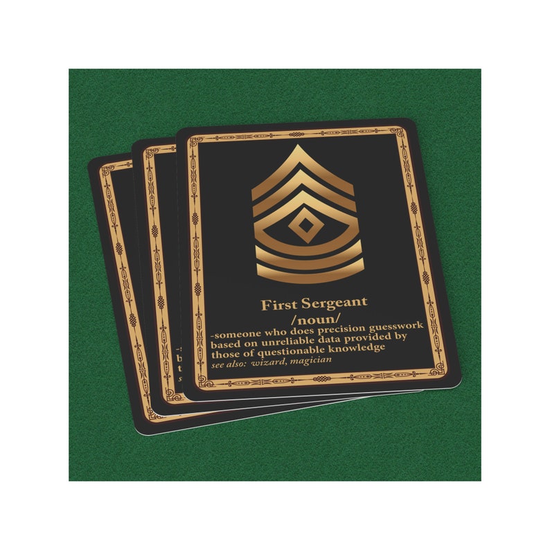 US Army First Sergeant Playing Cards First Sergeant - Etsy