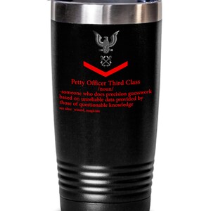US Navy Petty Officer Third Class Tumbler Mug Red Petty Officer 3rd ...