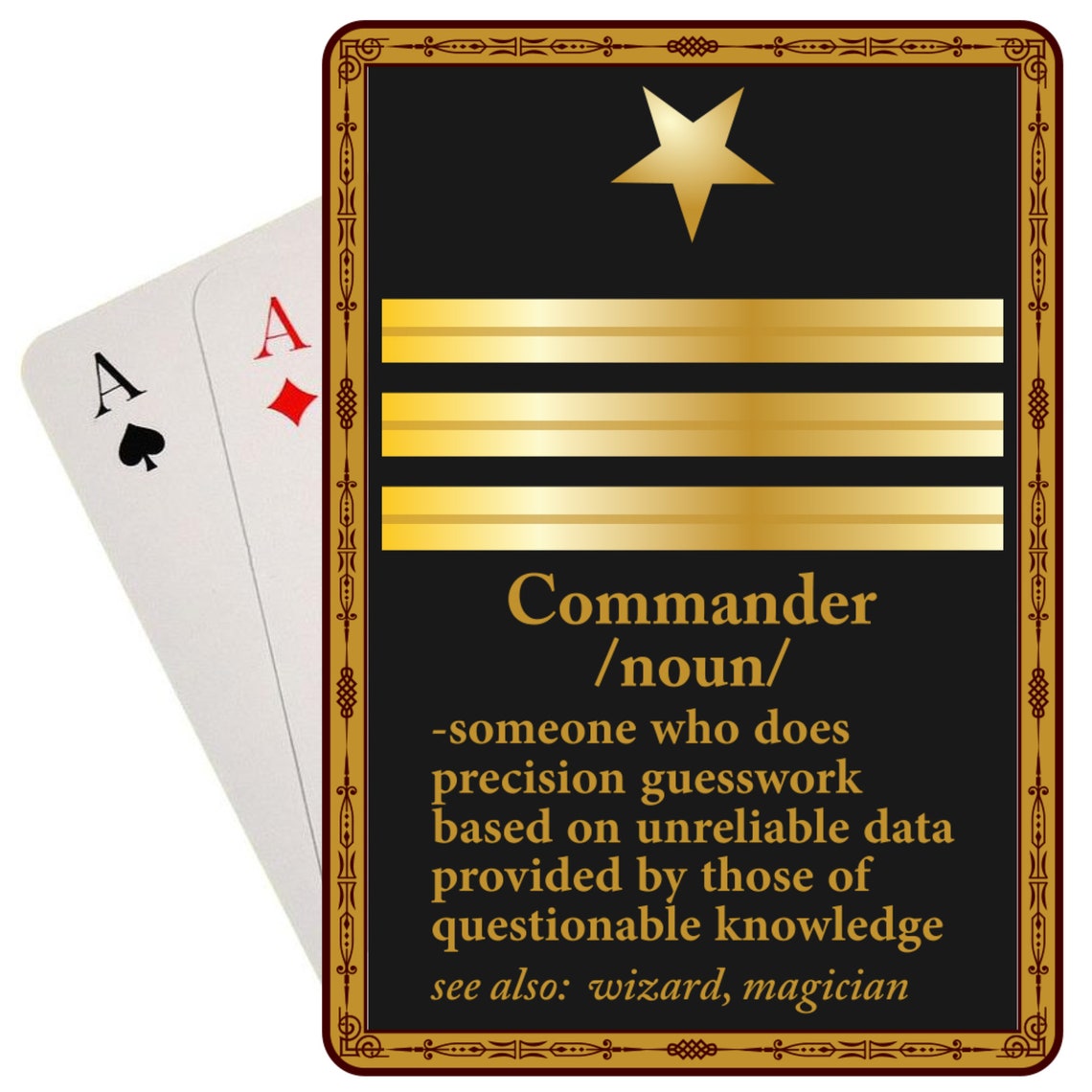 US Navy Commander Playing Cards Gift Naval Commander - Etsy
