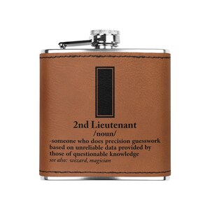 US Army, Air Force 2nd Lieutenant Definition Hip Flask 6 Oz, Officer ...