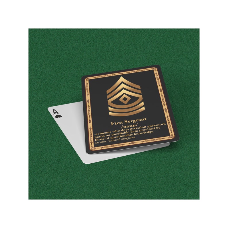 US Army First Sergeant Playing Cards First Sergeant - Etsy