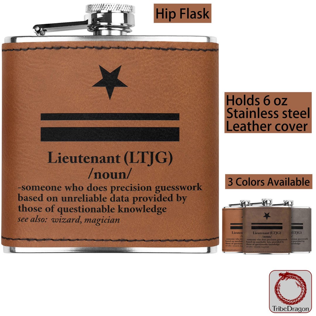 US Navy Lieutenant Junior Grade (LTJG) Definition Hip Flask 6 Oz TD1320 ...