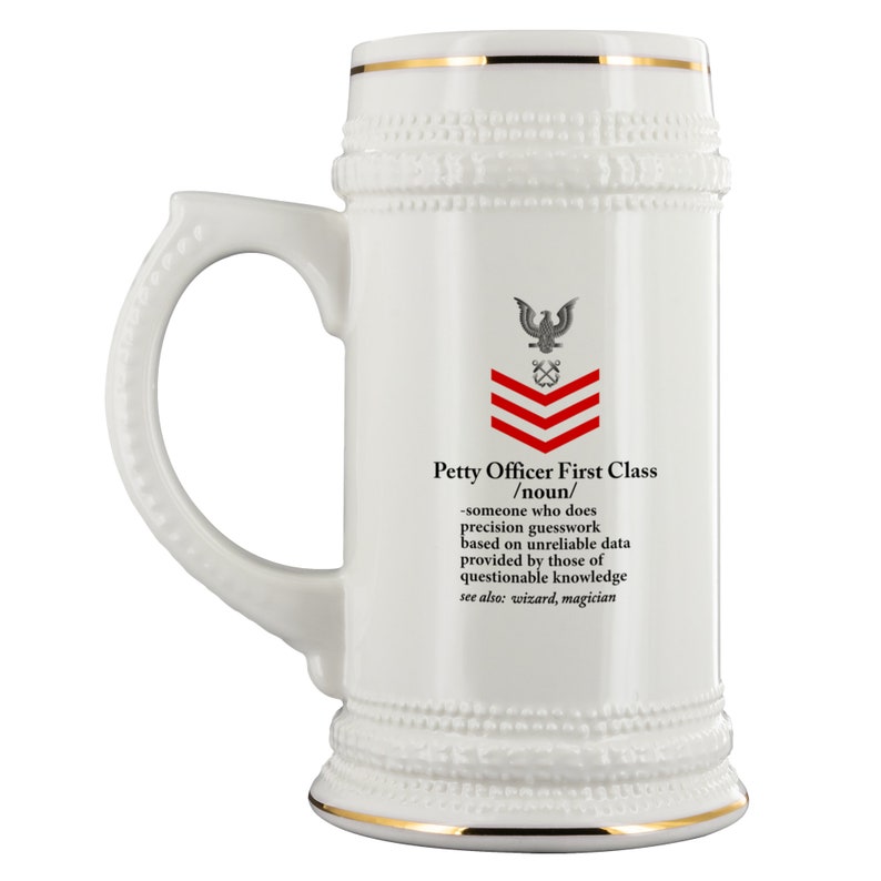 US Navy Petty Officer First Class Beer Stein Mug Red Petty | Etsy