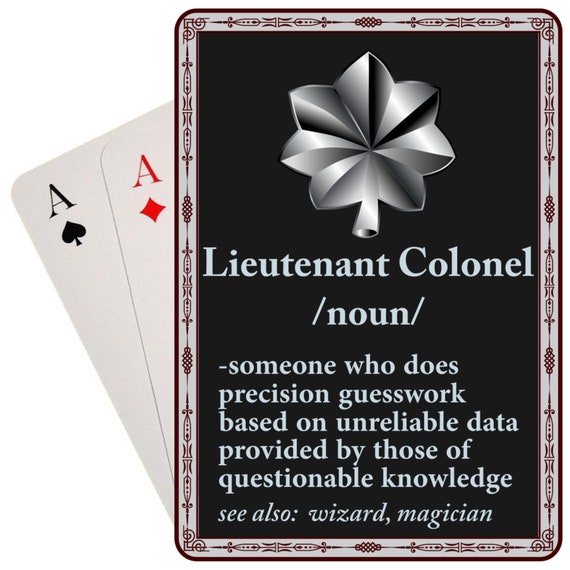 US Army Air Force Lieutenant Colonel Playing Cards Retirement - Etsy