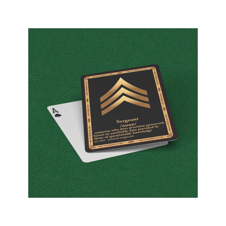 US Army Sergeant Playing Cards Sergeant Promotion or - Etsy