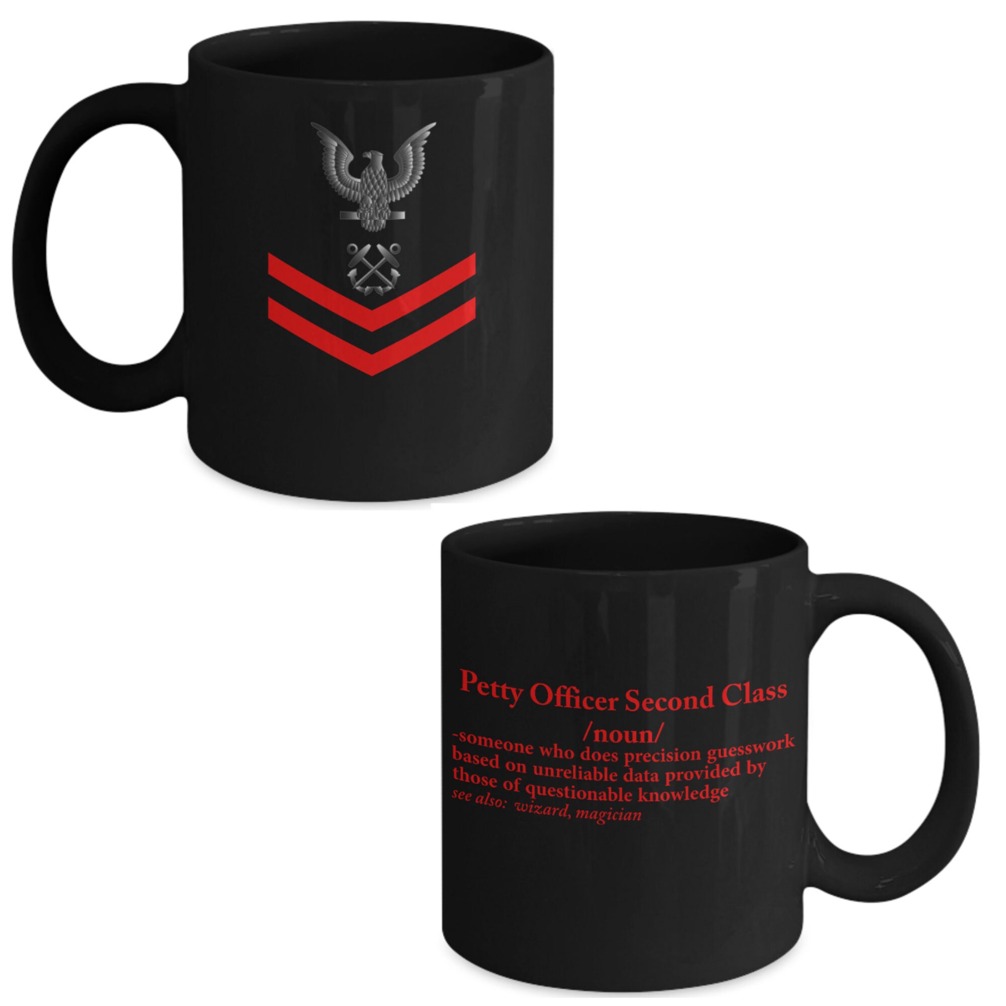 US Navy Petty Officer Second Class Mug Red Petty Officer 2nd - Etsy
