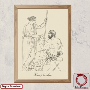 Ancient Greek Mythology Wall Art Set of 6 Line Art Prints - Etsy
