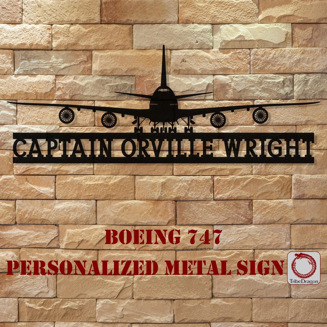 Personalized Boeing 747 Metal Sign, Jumbo Jet Pilot Gift TD1398 - Etsy