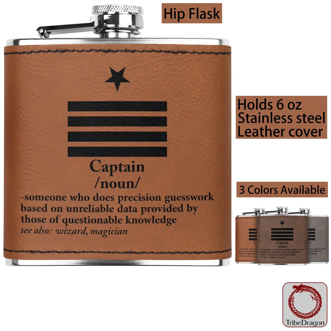 US Navy Captain Definition Hip Flask 6 Oz TD1320 - Etsy
