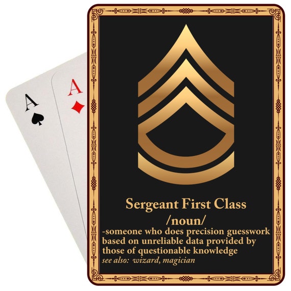 US Army Sergeant First Class Playing Cards Sergeant Promotion - Etsy
