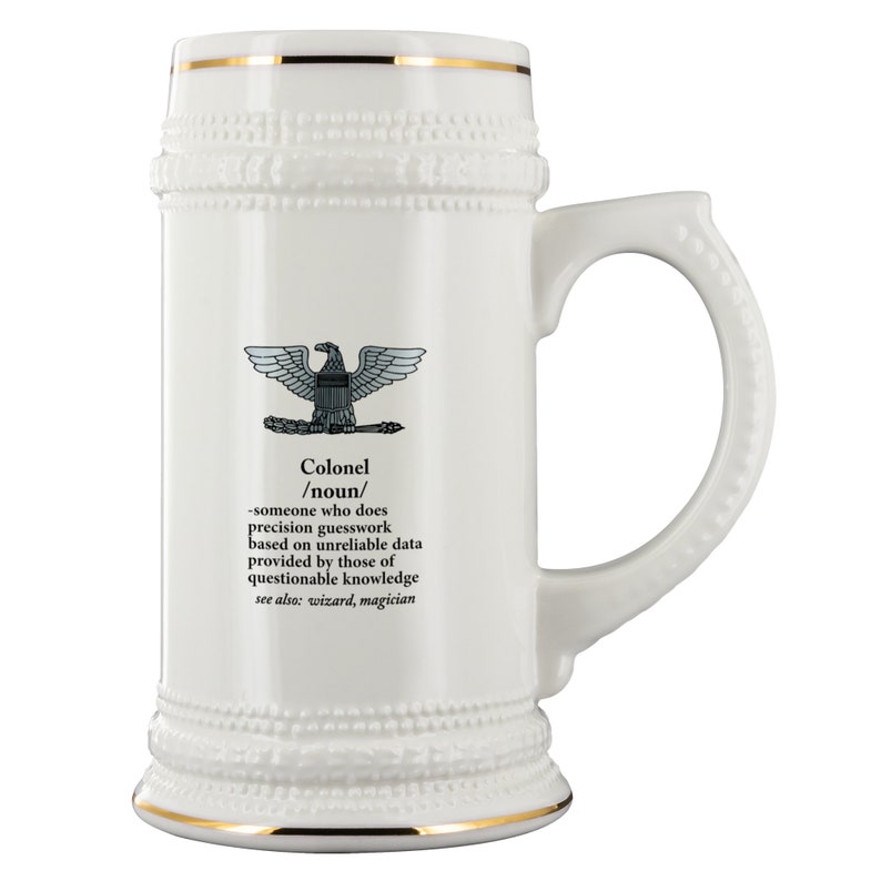 Colonel Officer Rank Promotion Beer Mug Gift US Army Air - Etsy