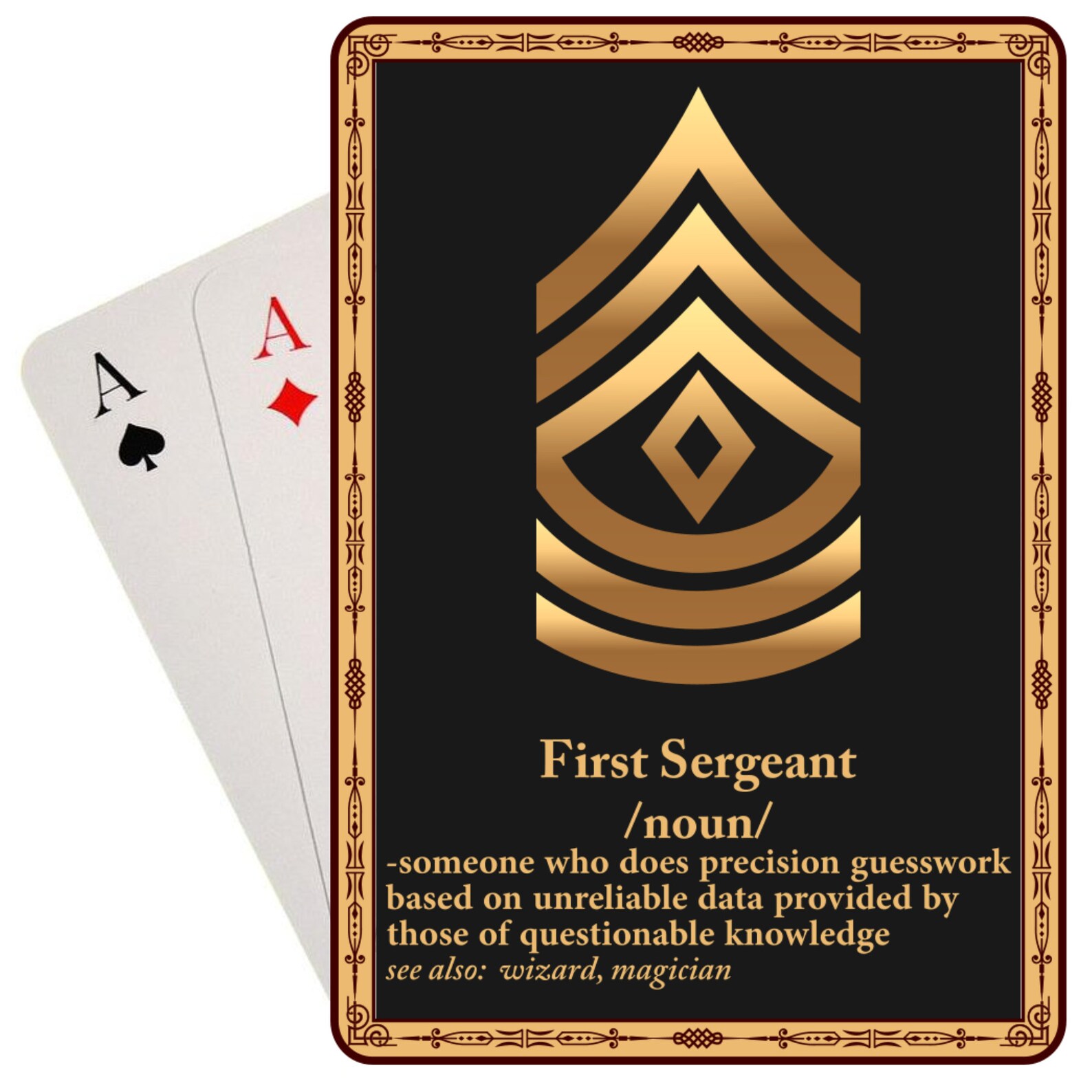 US Army First Sergeant Playing Cards First Sergeant - Etsy