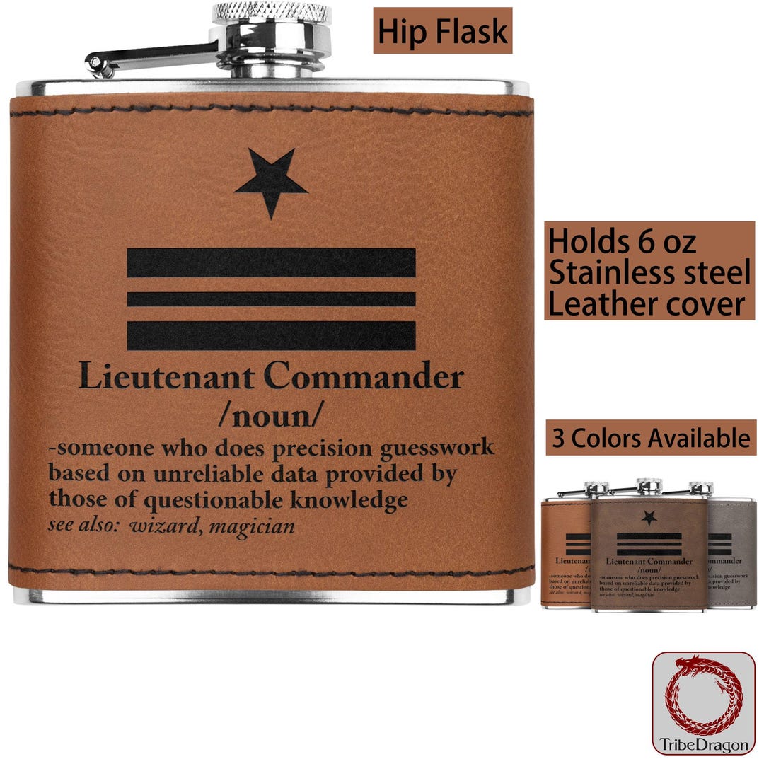 US Navy Lieutenant Commander Definition Hip Flask 6 Oz TD1320 - Etsy