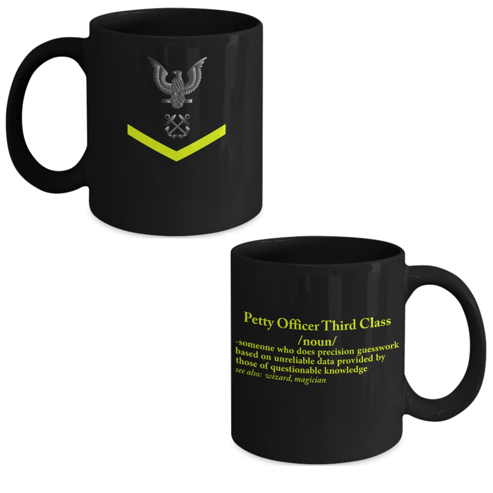 US Navy Petty Officer Third Class Mug Gold Petty Officer 3rd | Etsy