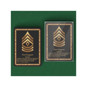 US Army First Sergeant Playing Cards First Sergeant Promotion Promoted ...