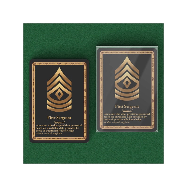 US Army First Sergeant Playing Cards First Sergeant - Etsy